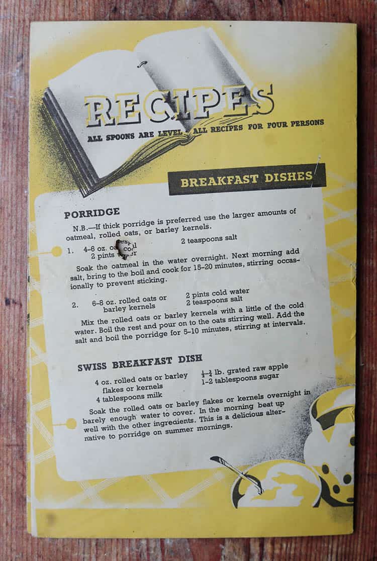 WW2 Ration Book Porridge (Oatmeal) - Farmersgirl Kitchen