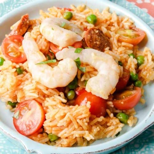 Spicy Prawn & Chorizo Rice - Farmersgirl Kitchen