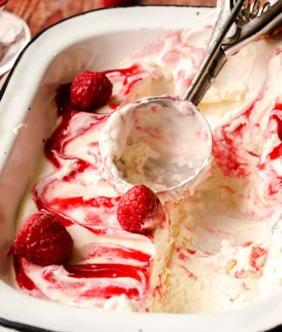 Easy Lemon Raspberry Ripple Ice Cream - Farmersgirl Kitchen