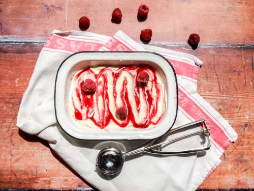 Easy Lemon Raspberry Ripple Ice Cream - Farmersgirl Kitchen