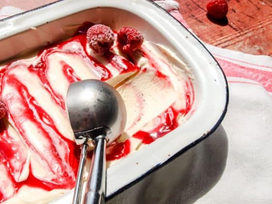Easy Lemon Raspberry Ripple Ice Cream - Farmersgirl Kitchen