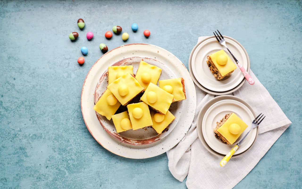 Simnel Traybake Cake (Slice) - Farmersgirl Kitchen