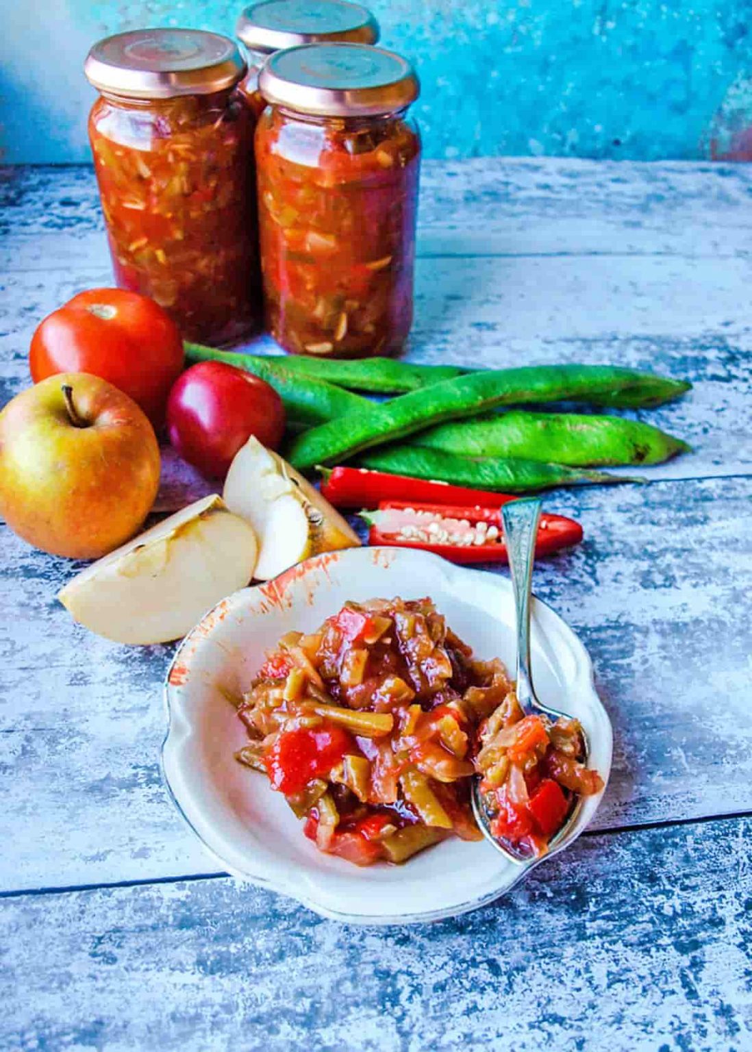 Runner Bean Chutney with Tomato & Chilli - Farmersgirl Kitchen