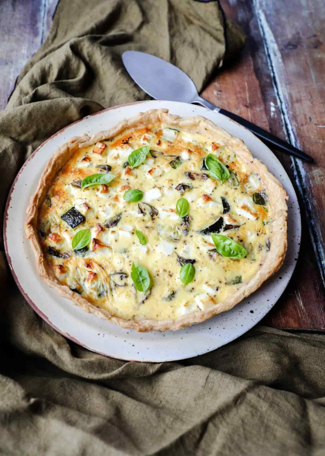 Courgette and Feta Tart with Herbs - Farmersgirl Kitchen
