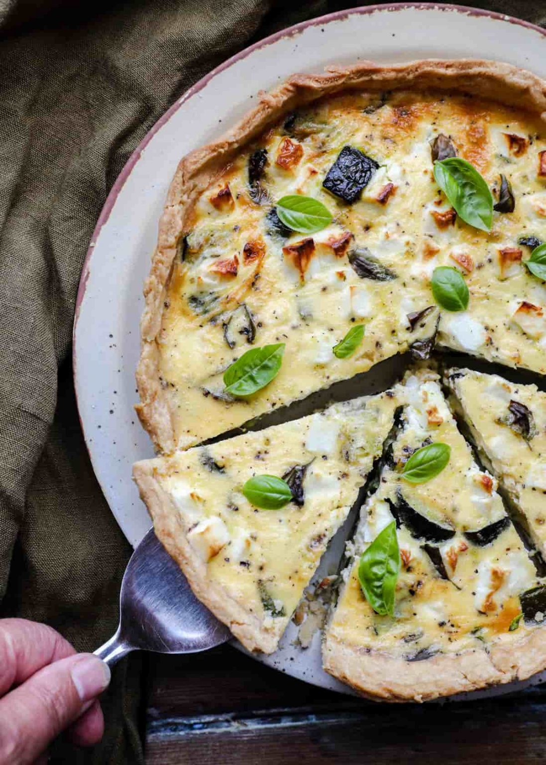 Courgette and Feta Tart with Herbs - Farmersgirl Kitchen