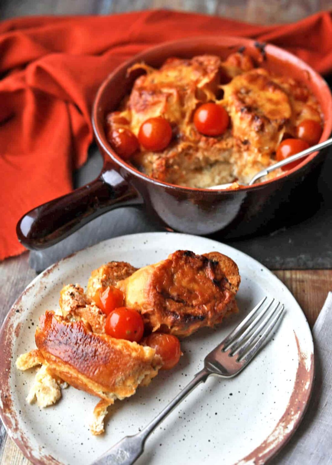 Garlic Bread and Tomato Bake - Farmersgirl Kitchen