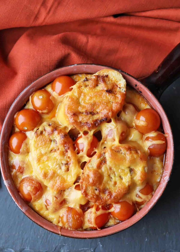 Garlic Bread and Tomato Bake - Farmersgirl Kitchen