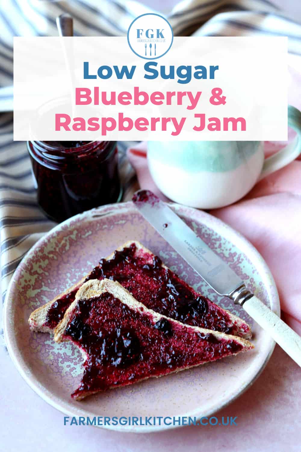Low Sugar Blueberry & Raspberry Jam - Farmersgirl Kitchen