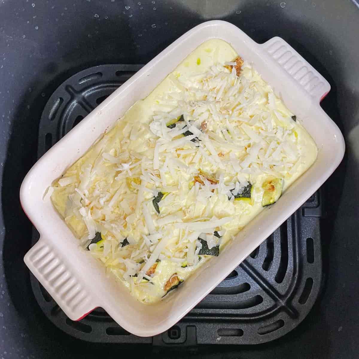 Air Fryer Creamy Courgette Bake - Farmersgirl Kitchen