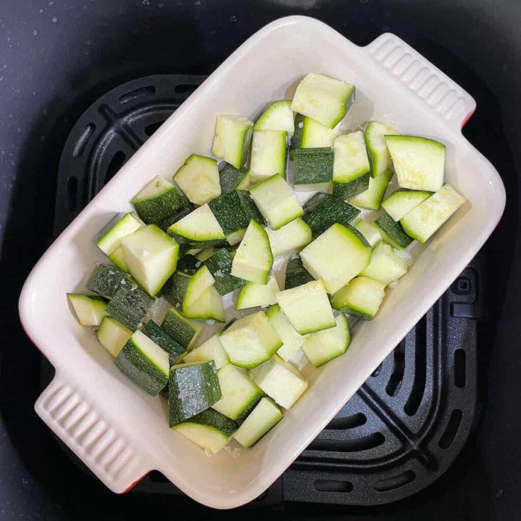 Air Fryer Creamy Courgette Bake - Farmersgirl Kitchen