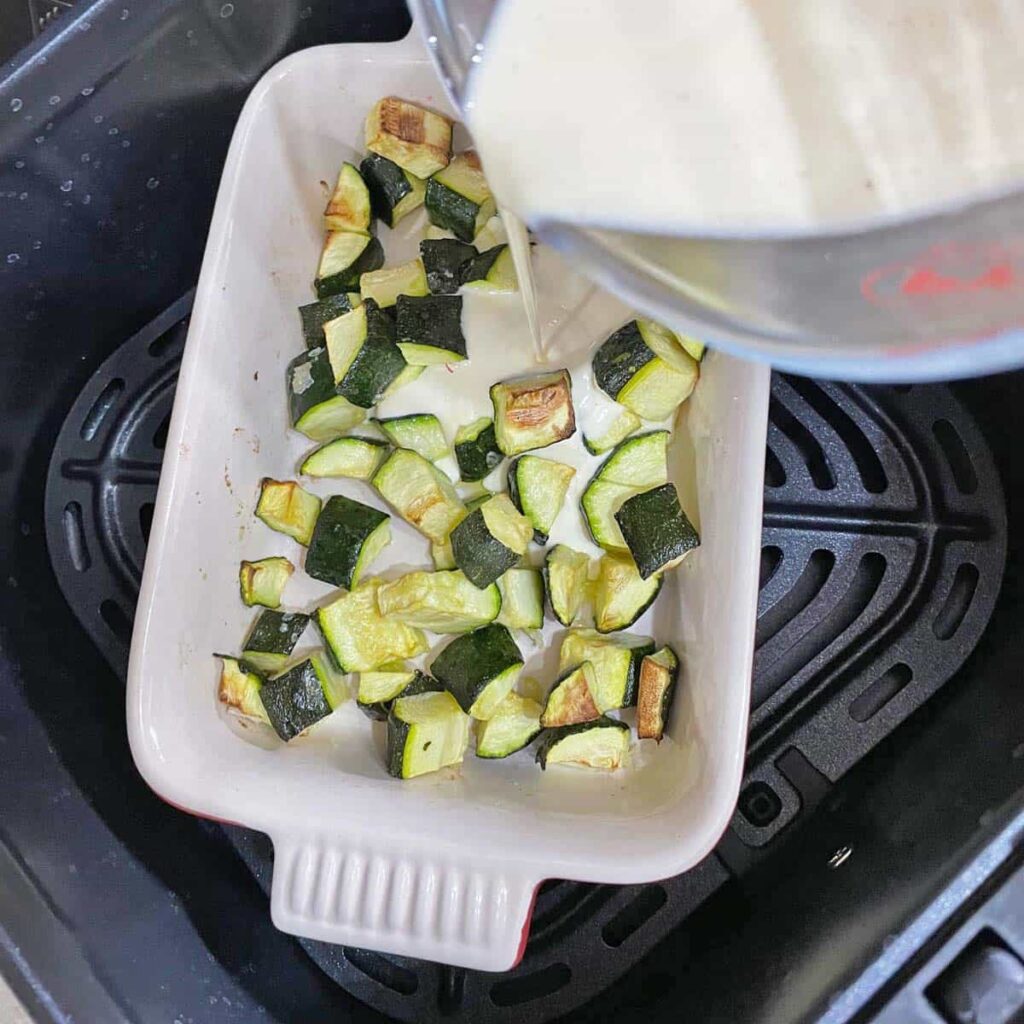 Air Fryer Creamy Courgette Bake - Farmersgirl Kitchen