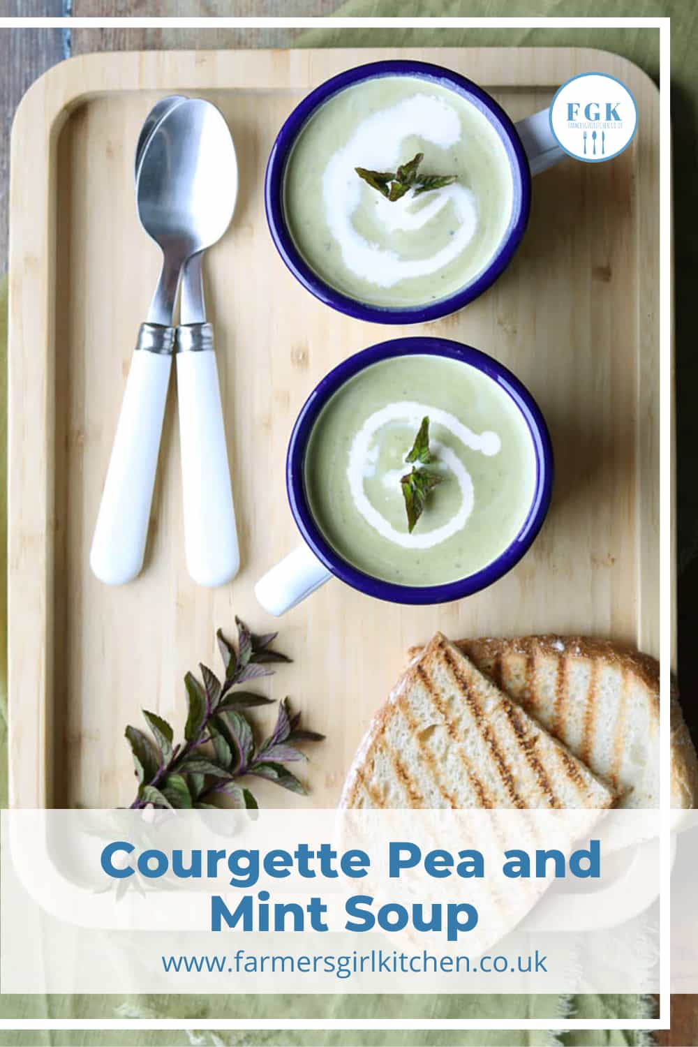 Courgette Pea and Mint Soup - Farmersgirl Kitchen