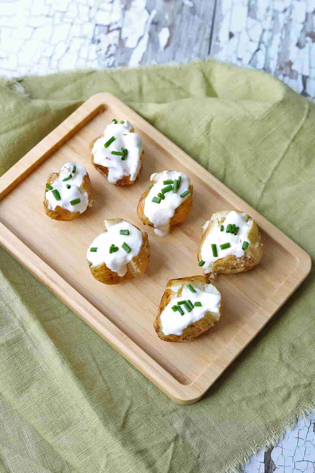 Air Fryer Mini Baked Potato Canapes - Farmersgirl Kitchen