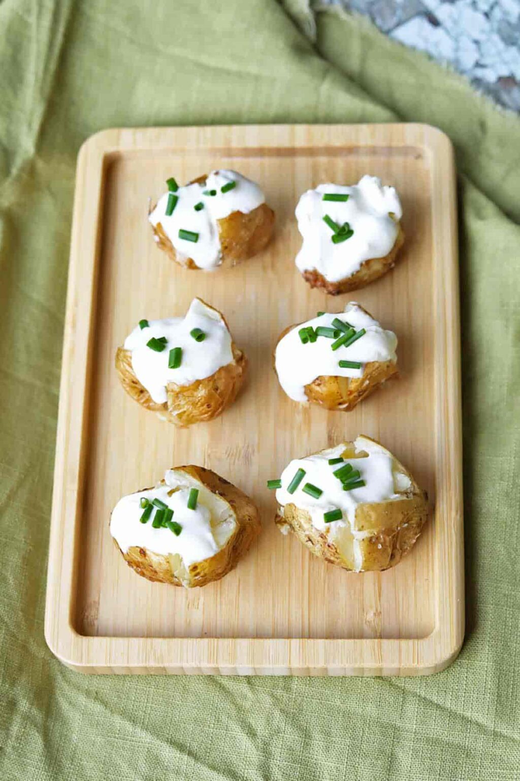 Air Fryer Mini Baked Potato Canapes - Farmersgirl Kitchen