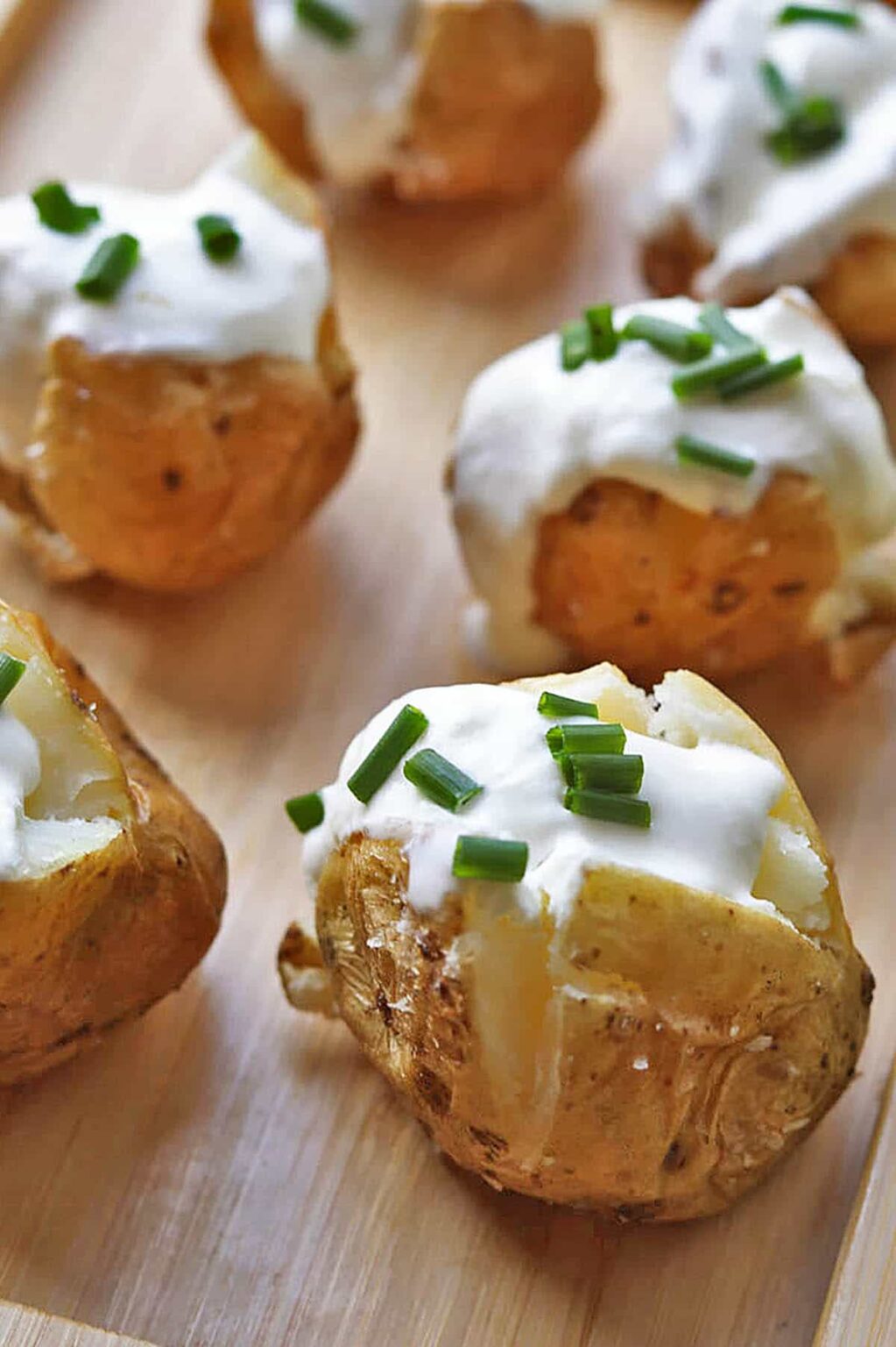 Air Fryer Mini Baked Potato Canapes - Farmersgirl Kitchen