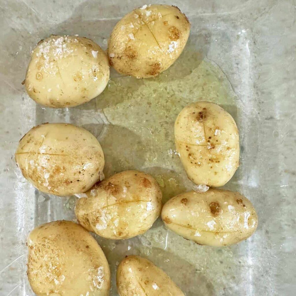 Air Fryer Mini Baked Potato Canapes - Farmersgirl Kitchen